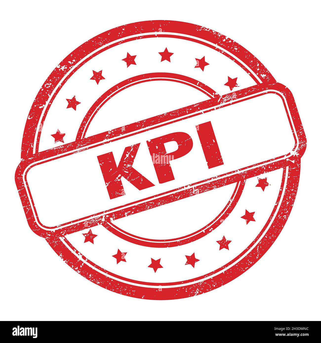 KPI text on red grungy vintage round rubber stamp Stock Photo - Alamy