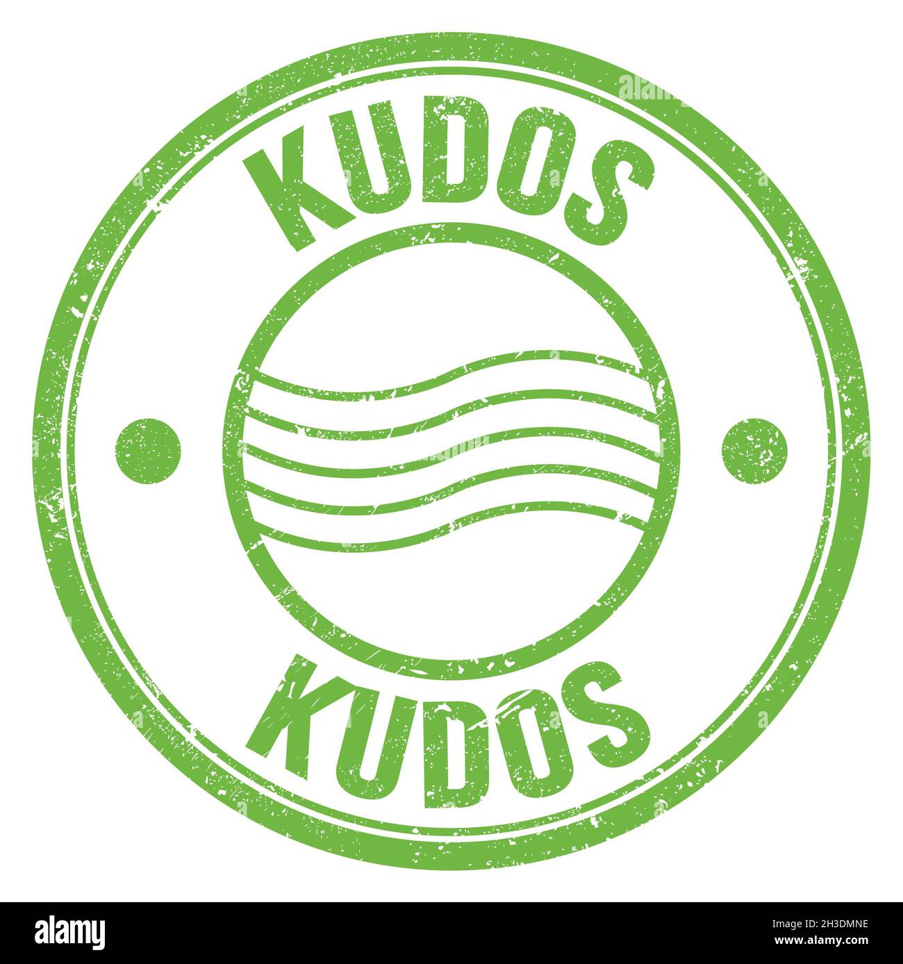KUDOS word written on green round postal stamp sign Stock Photo - Alamy