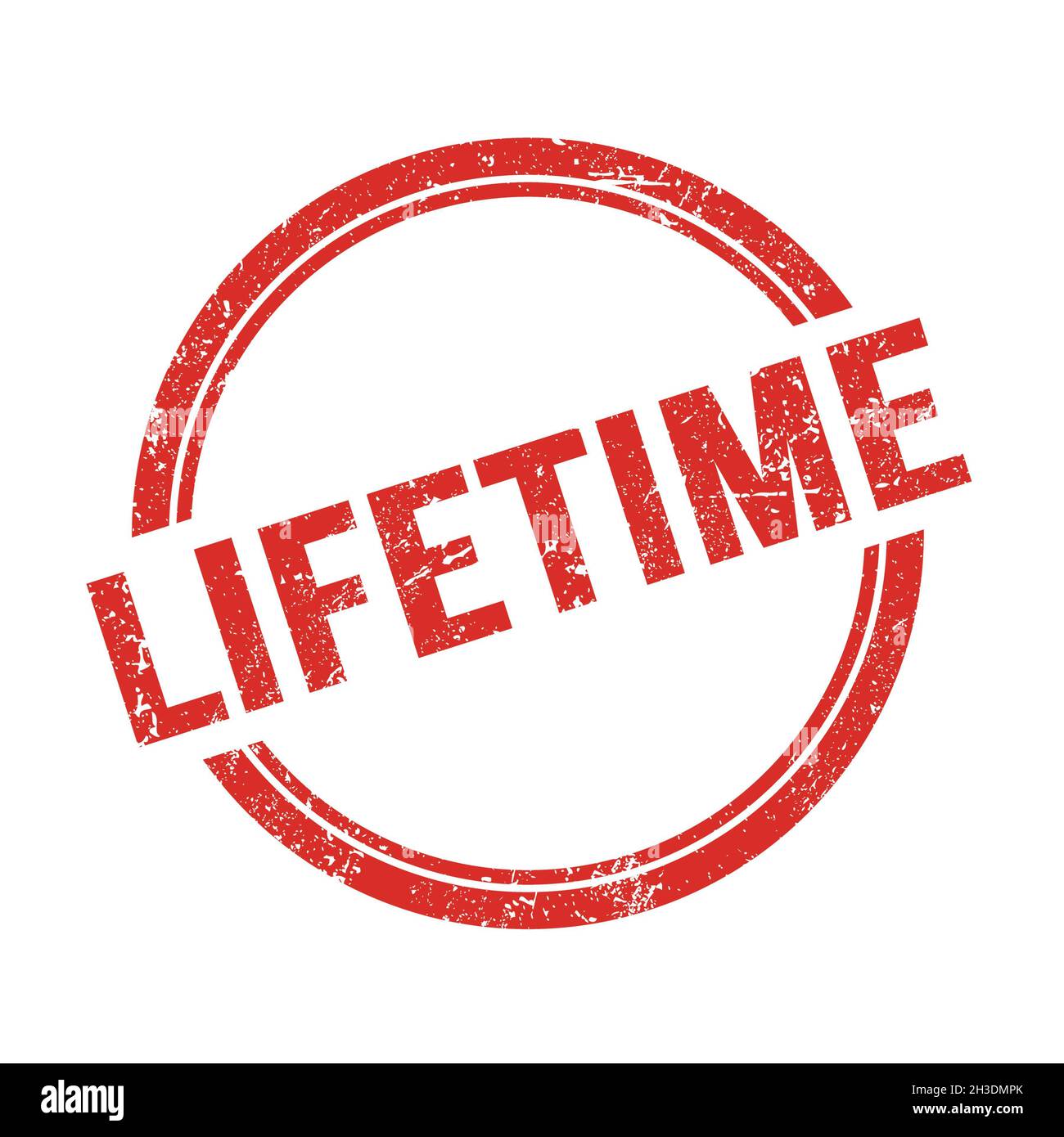 LIFETIME text written on red grungy vintage round stamp Stock Photo - Alamy