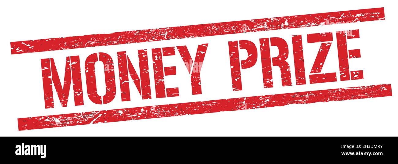 MONEY PRIZE text on red grungy rectangle stamp sign Stock Photo - Alamy
