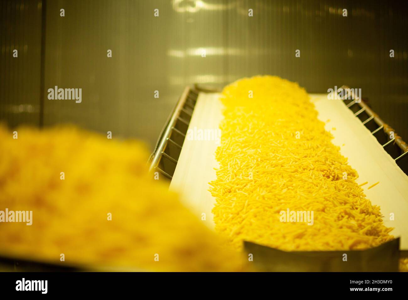 Production line of a potato factory. French fries - fast food Stock ...