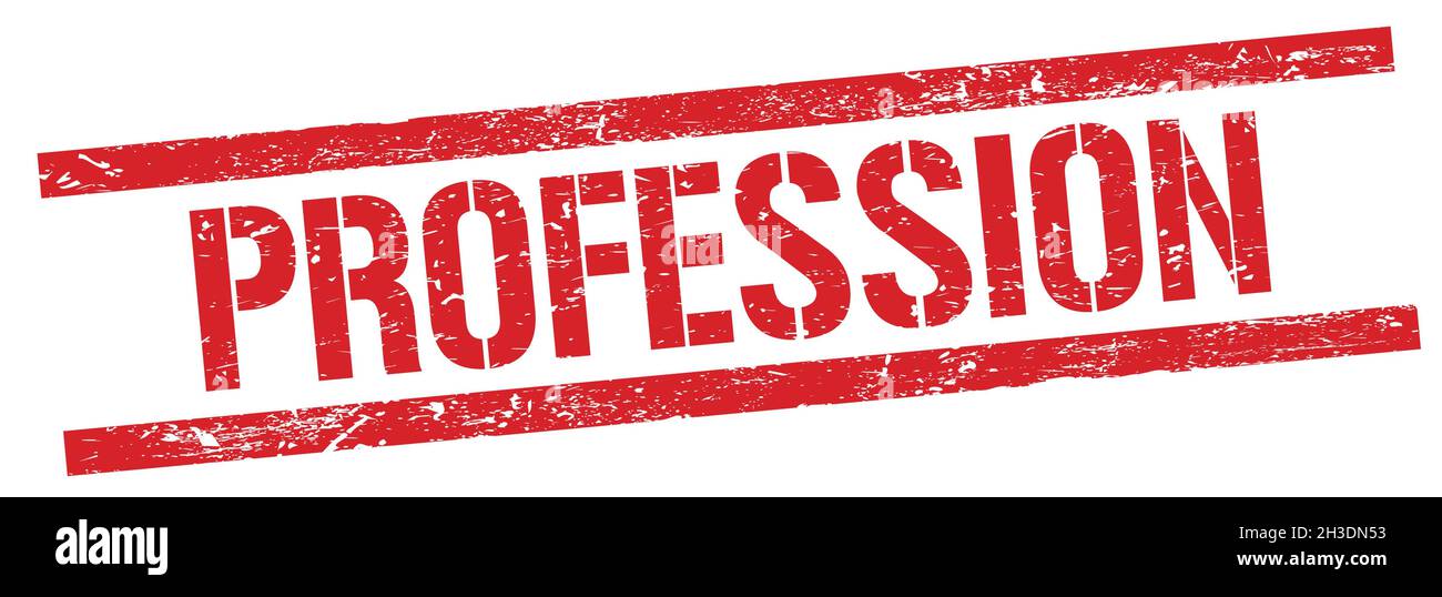 PROFESSION text on red grungy rectangle stamp sign Stock Photo - Alamy