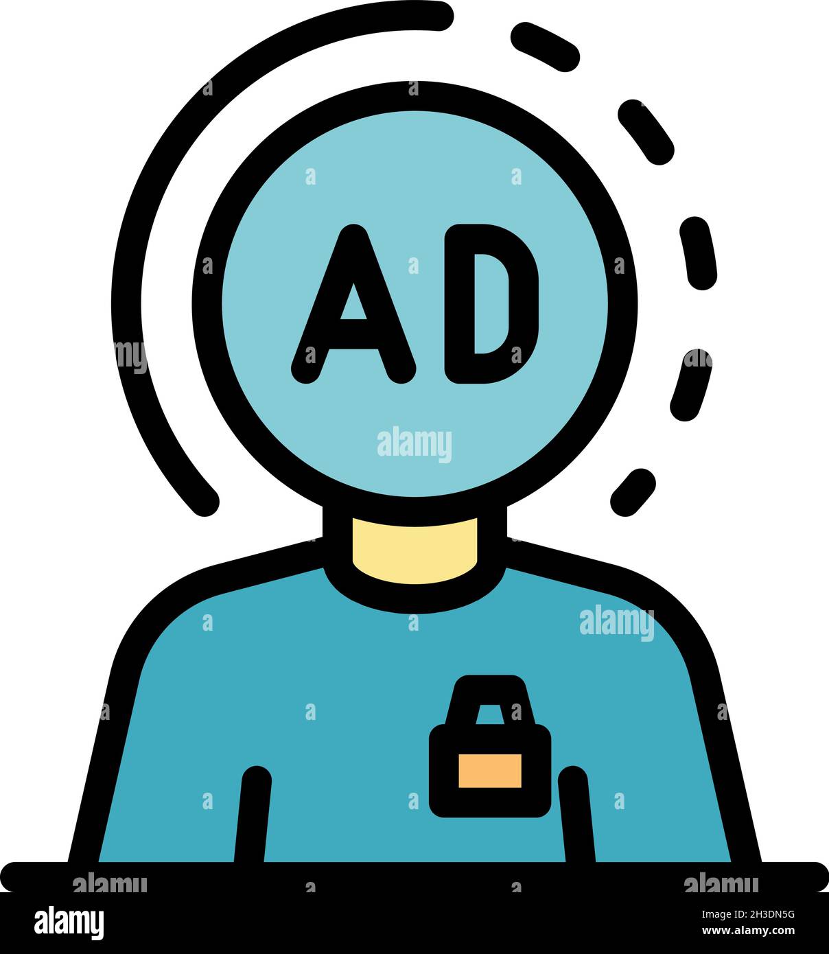 Marketing expert and ad icon. Outline marketing expert and ad vector ...