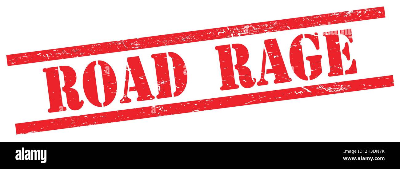 ROAD RAGE text on red grungy rectangle vintage stamp Stock Photo - Alamy