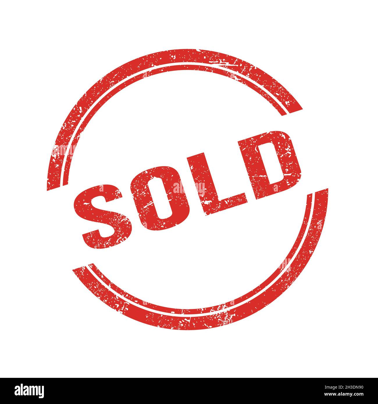 SOLD text written on red grungy vintage round stamp Stock Photo - Alamy