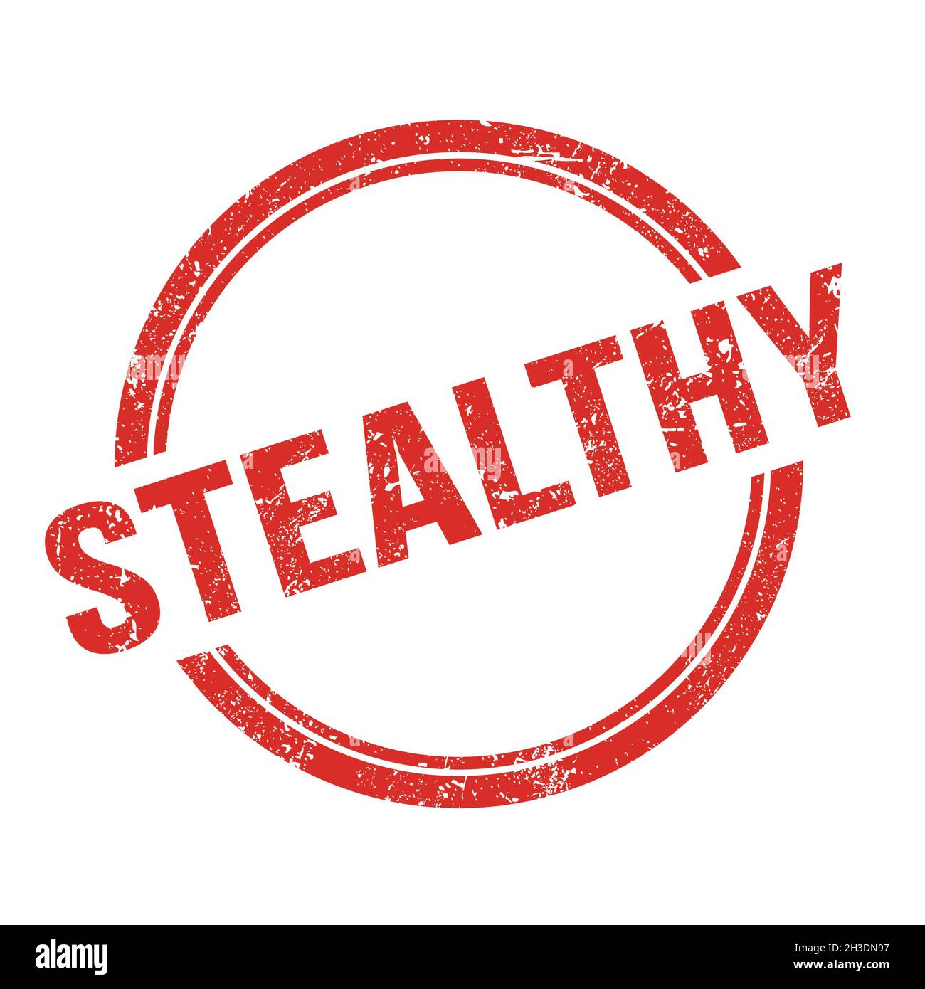 STEALTHY text written on red grungy vintage round stamp Stock Photo - Alamy