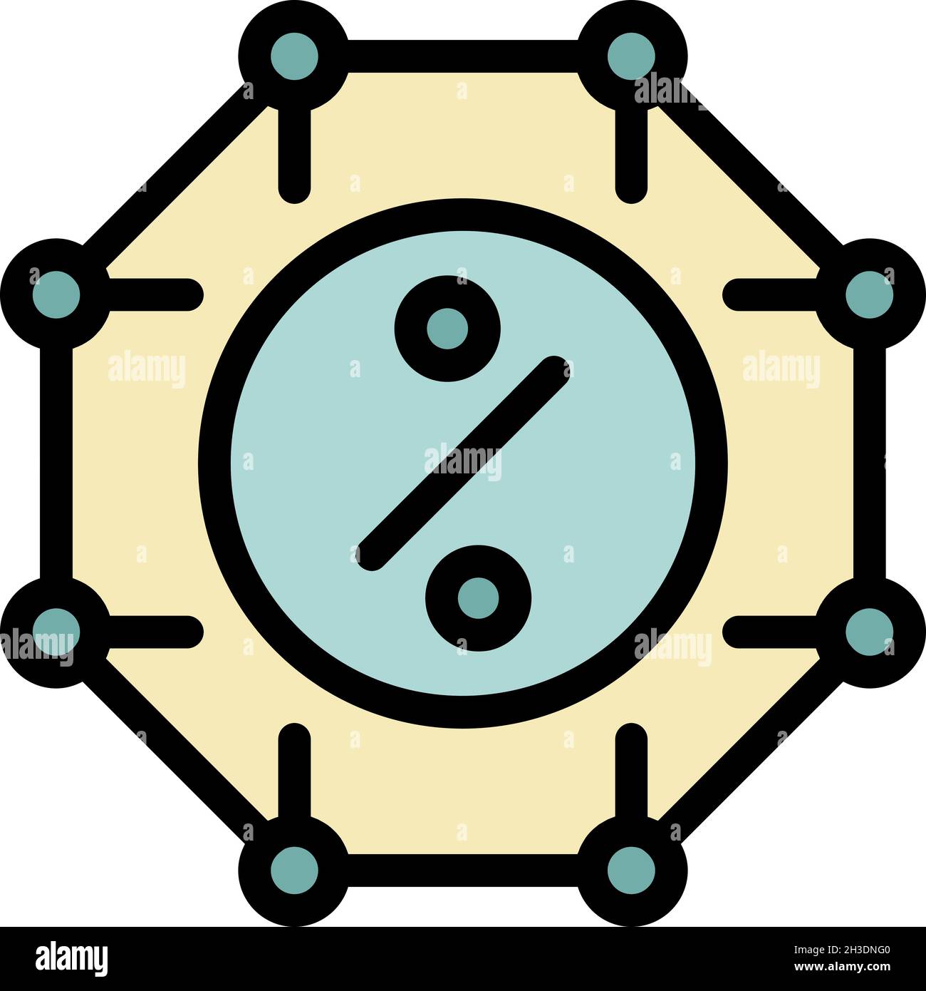 Percent in a circle icon. Outline percent in a circle vector icon color ...