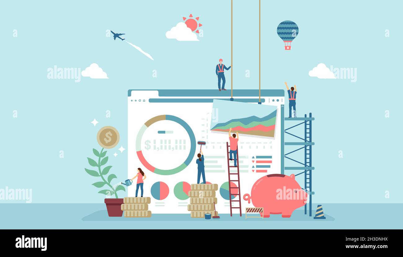 Asset management concept vector web banner illustration Stock Vector ...