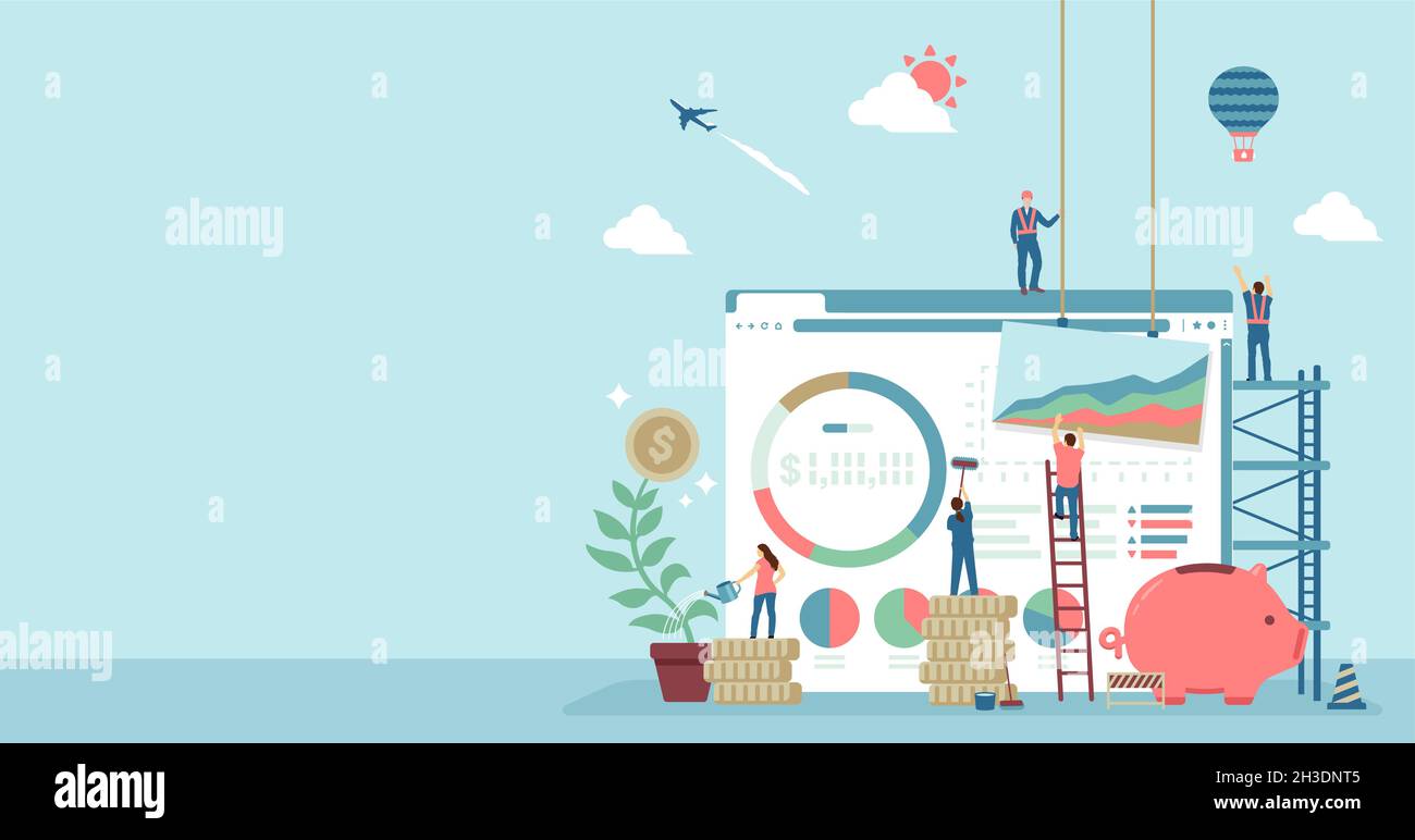 Asset management concept vector web banner illustration Stock Vector ...