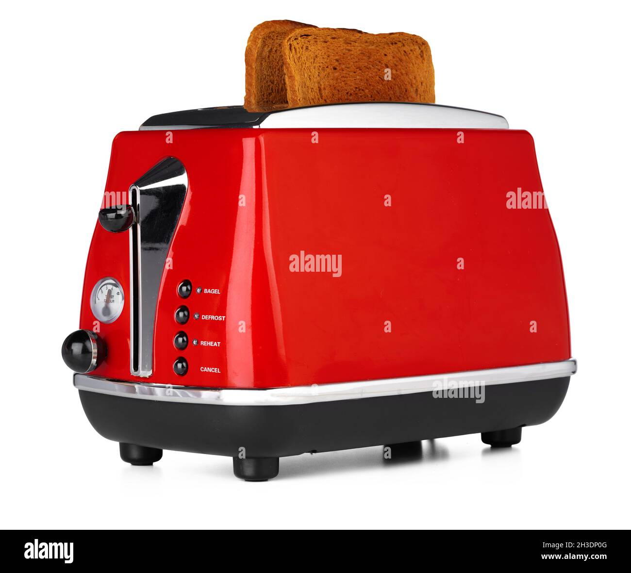 Stylish red toster for bread isolated on white background Stock Photo ...