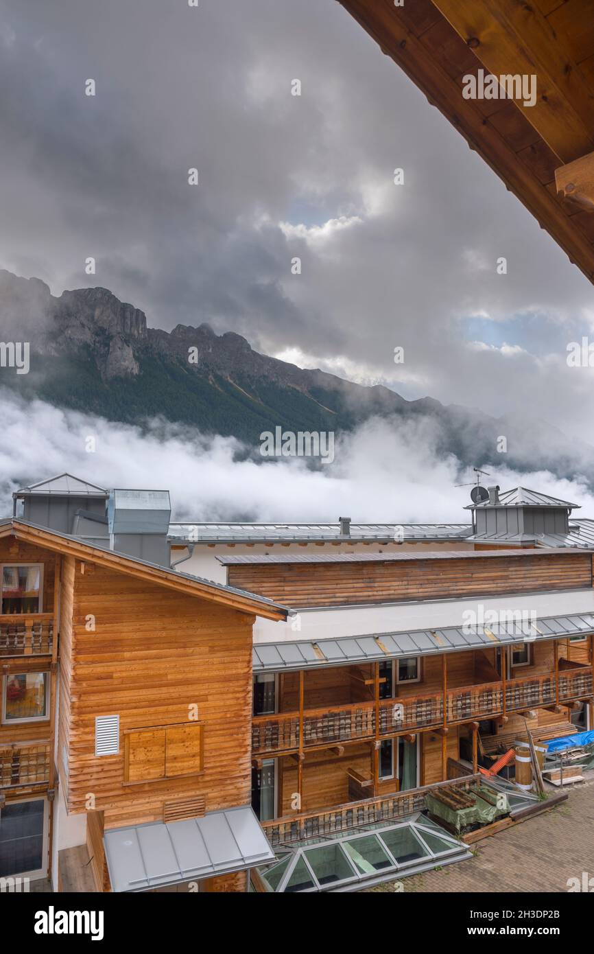 landscape, mountain and houses in vigo di fassa in Trentino Alto Adige ...