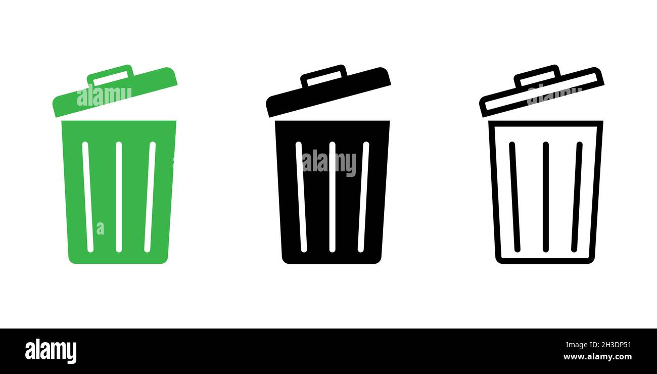 Simple black trash can Stock Vector Images - Alamy