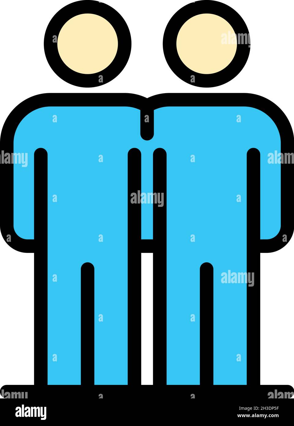 Social friendship icon. Outline social friendship vector icon color ...