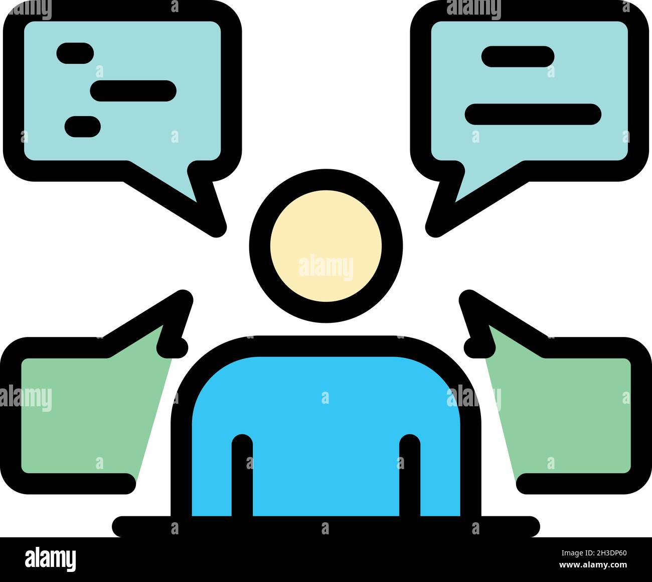 Sociology discussion icon. Outline sociology discussion vector icon ...