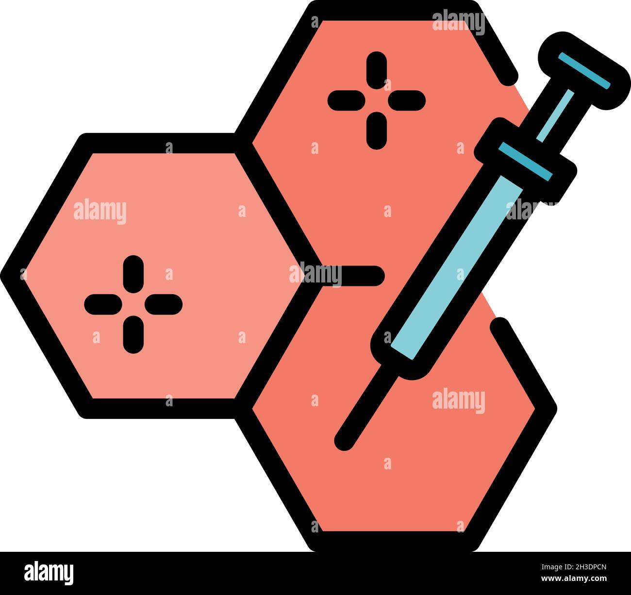 Injection cells icon. Outline injection cells vector icon color flat ...