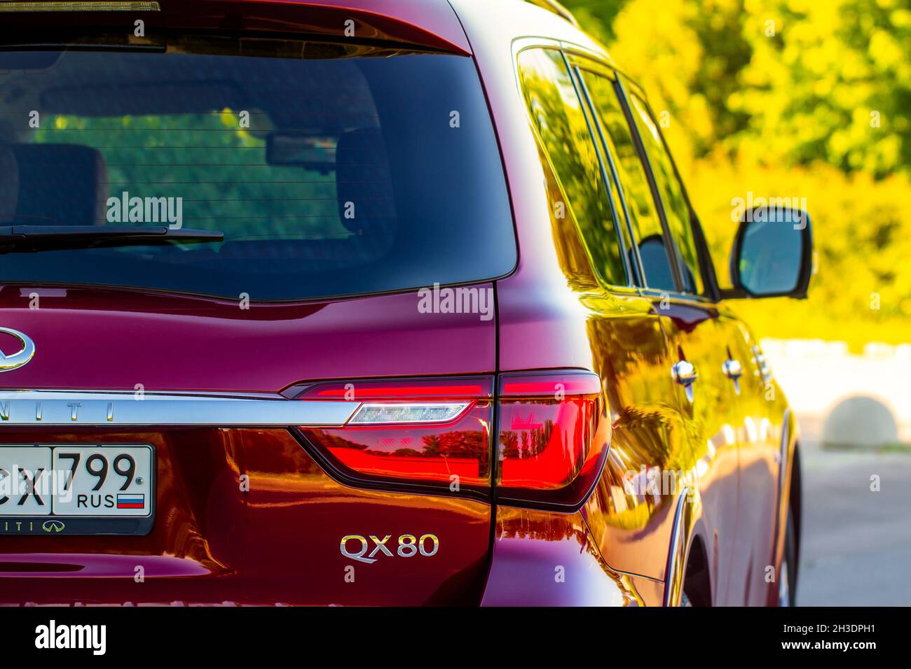MOSCOW, RUSSIA - JUNE 20, 2021 Infiniti QX80 model year 2021 also ...