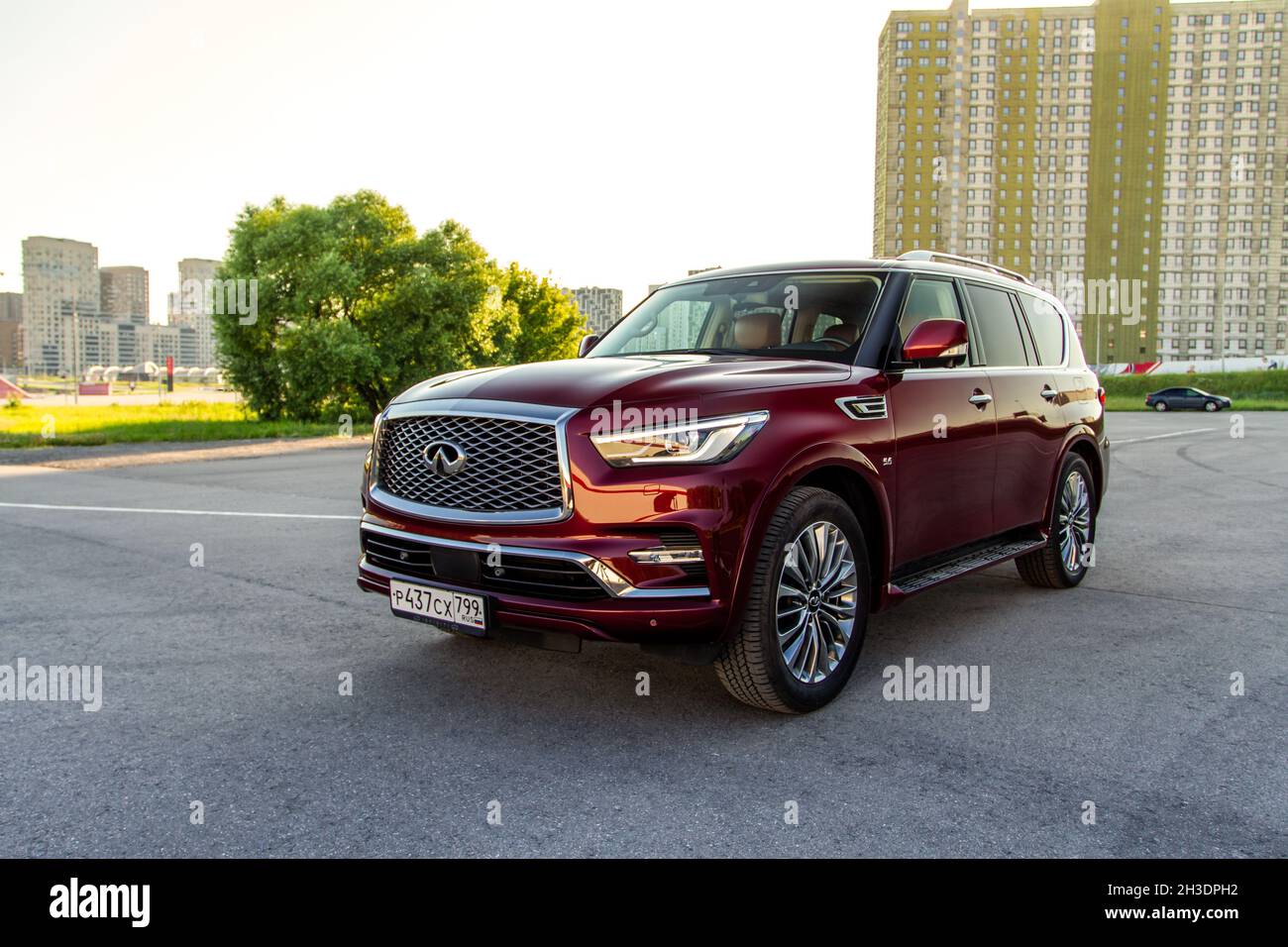 MOSCOW, RUSSIA - JUNE 20, 2021 Infiniti QX80 model year 2021 also ...
