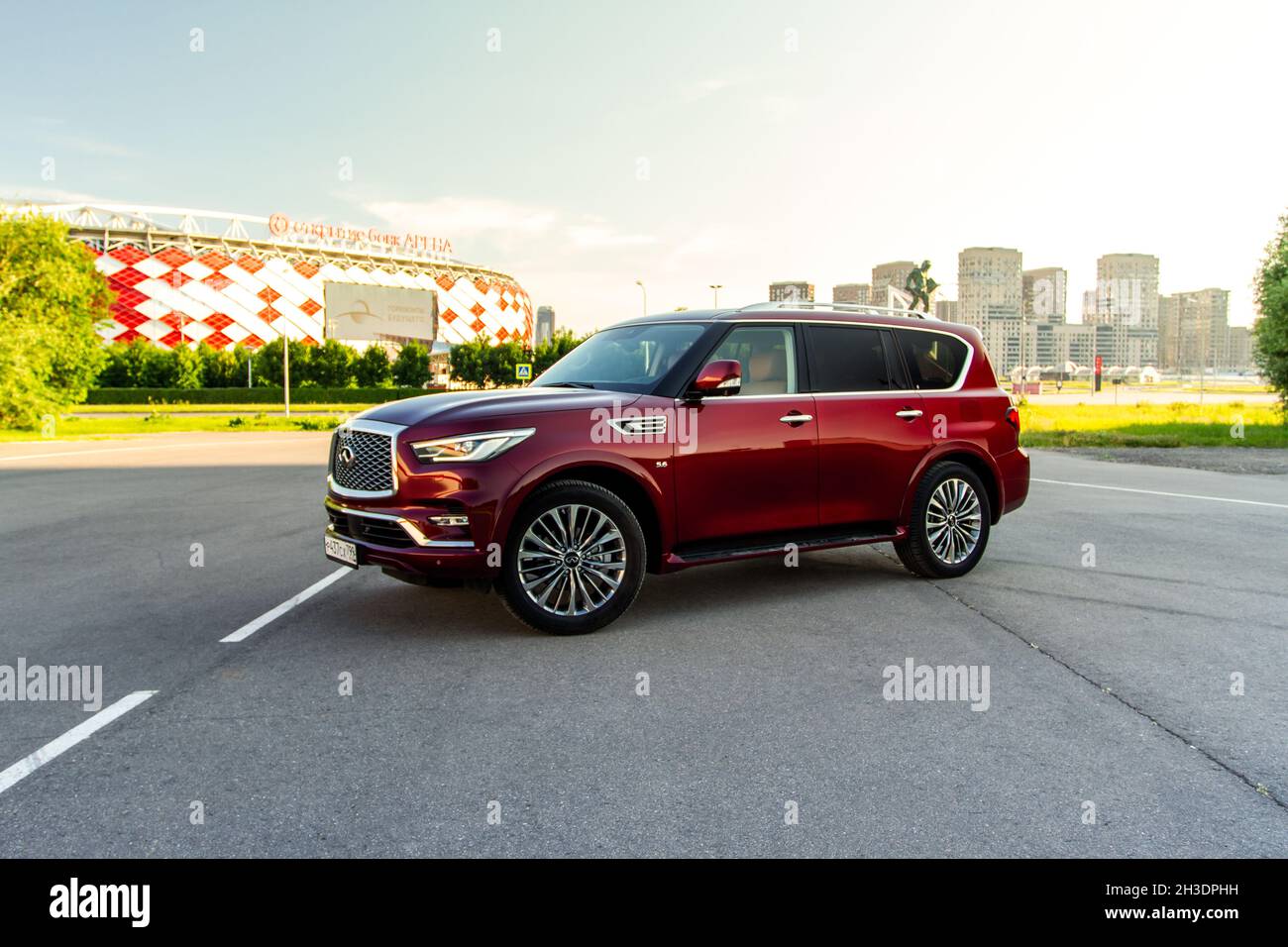 MOSCOW, RUSSIA - JUNE 20, 2021 Infiniti QX80 model year 2021 also ...