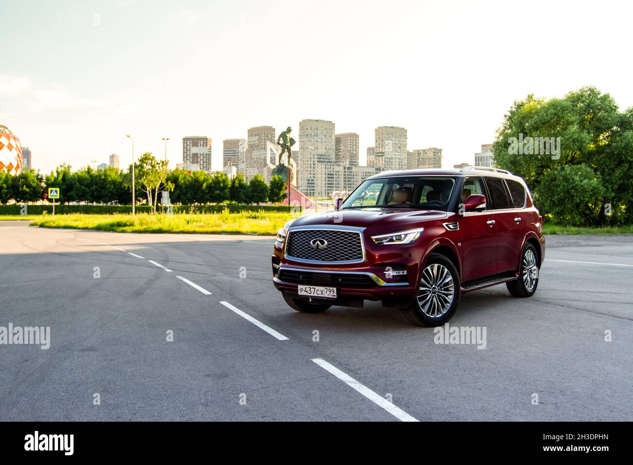 MOSCOW, RUSSIA - JUNE 20, 2021 Infiniti QX80 model year 2021 also ...