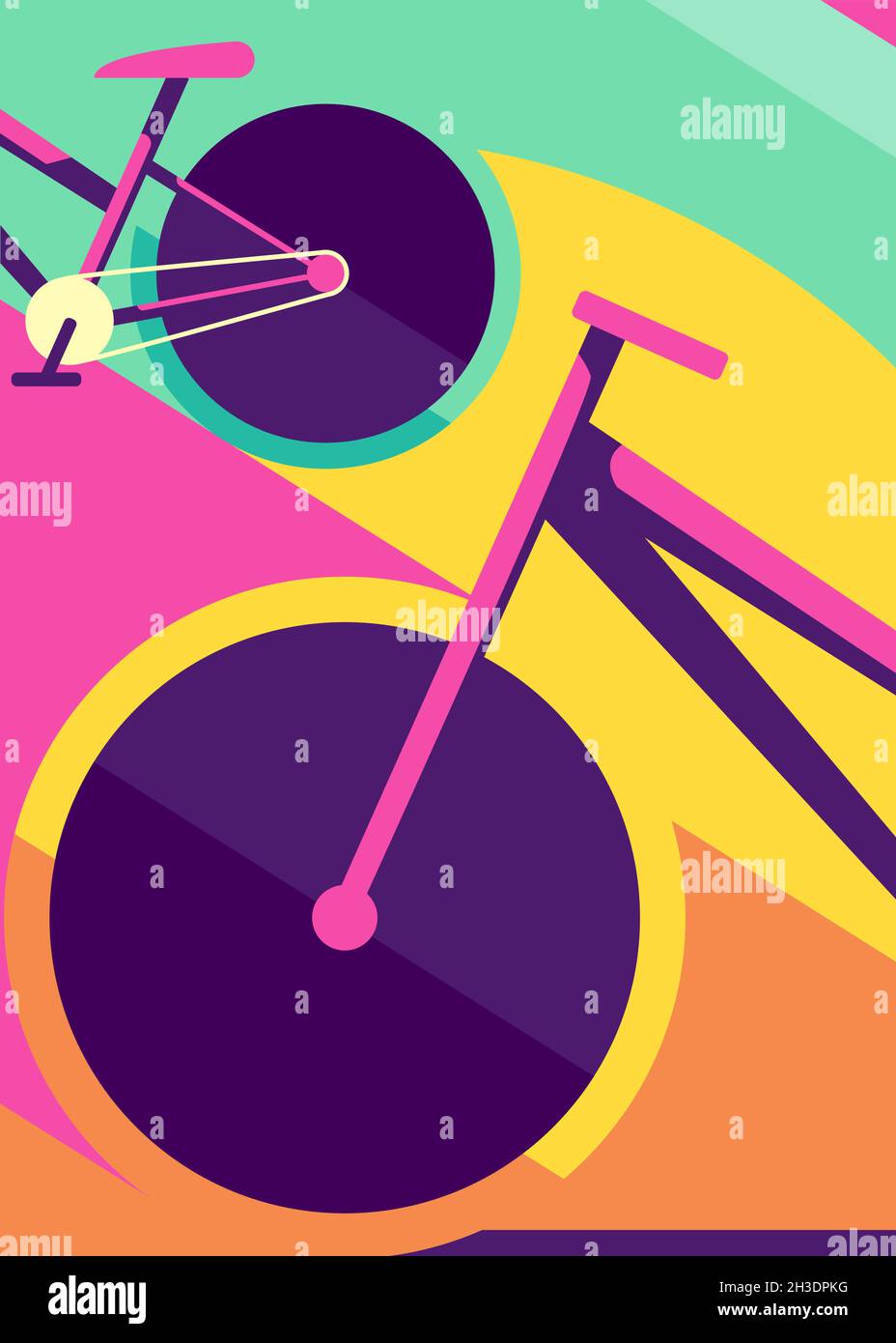 Poster with road bike. Placard design in flat style Stock Vector Image ...