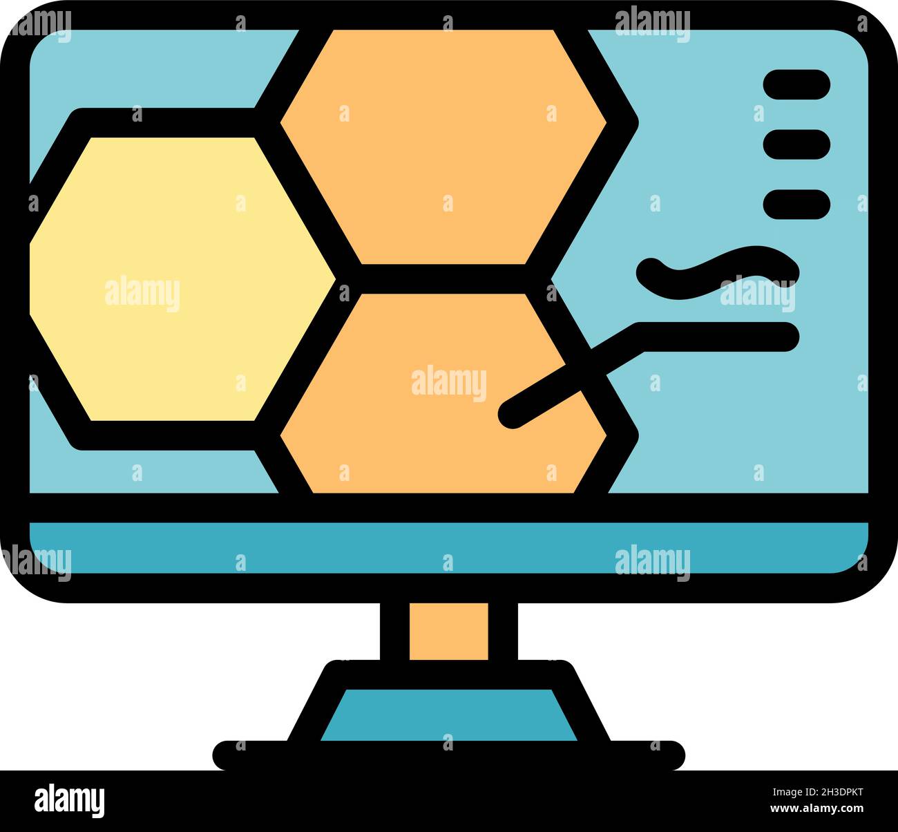 Monitor biology icon. Outline monitor biology vector icon color flat ...