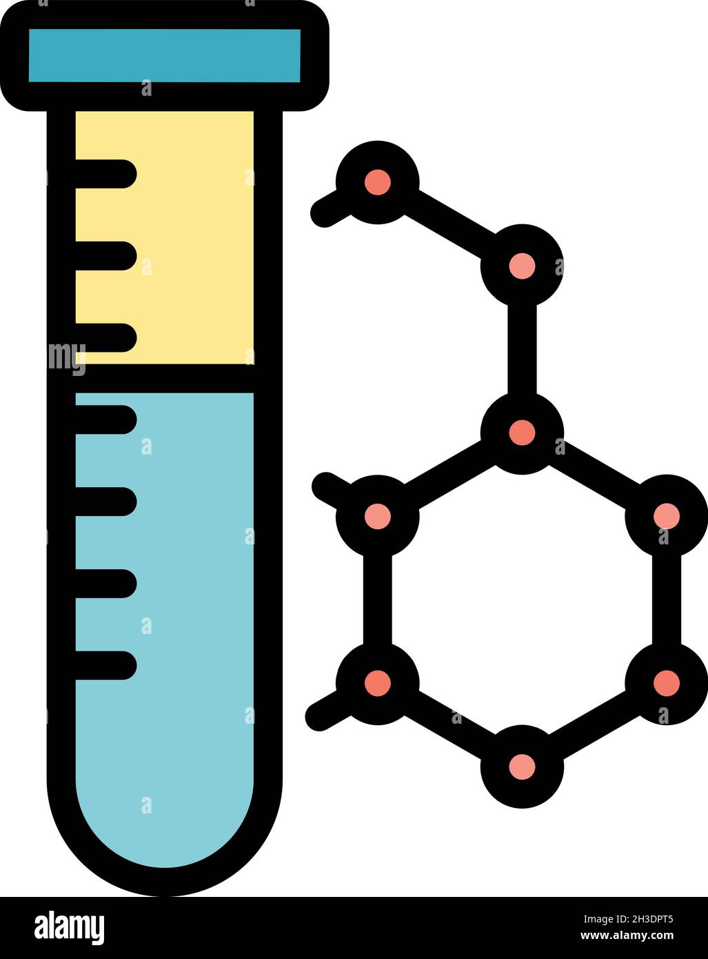 Cylinder test tube icon. Outline cylinder test tube vector icon color ... Cylinder test tube icon. Outline cylinder test tube vector icon color ...