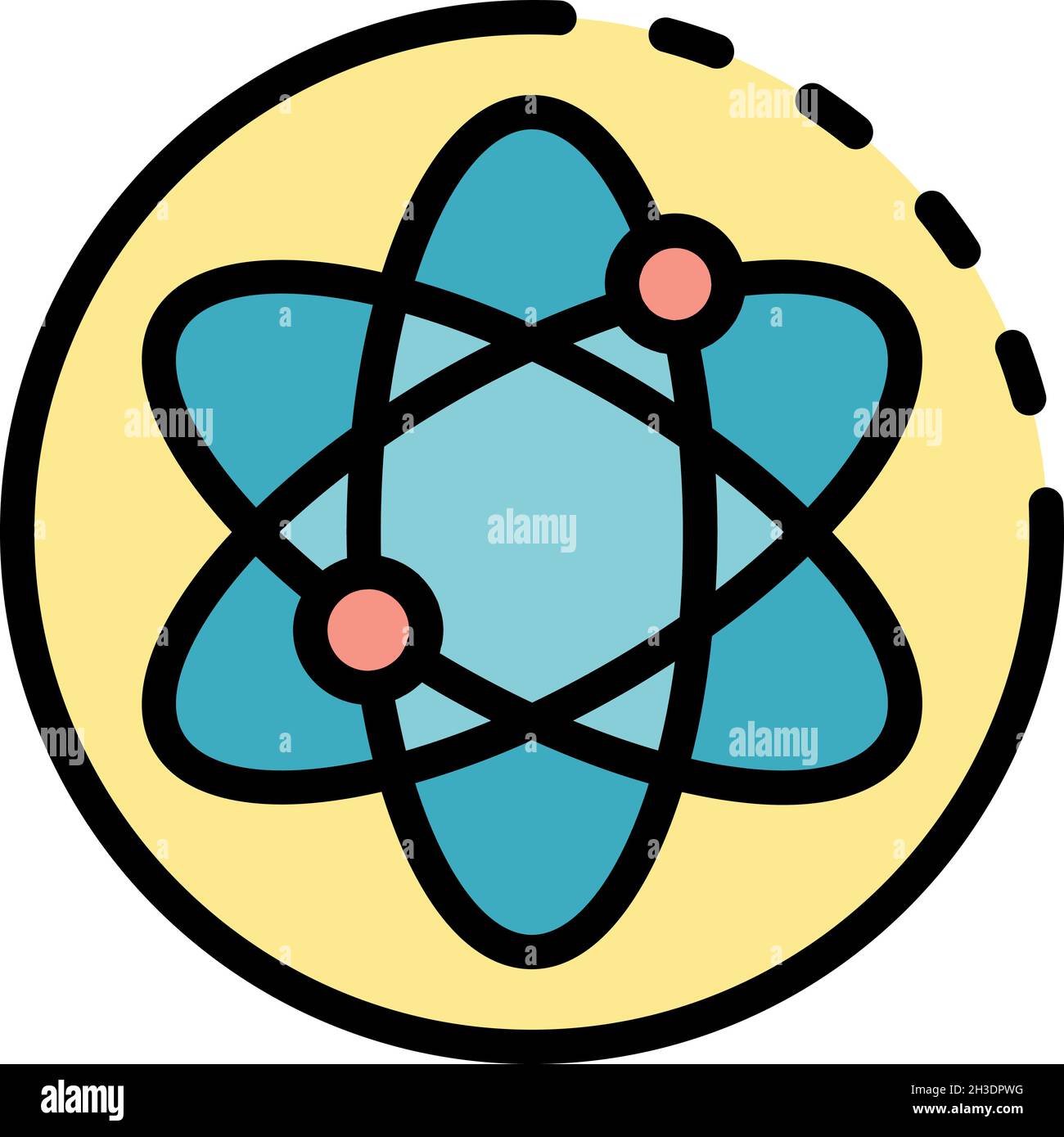 Atom icon. Outline atom vector icon color flat isolated Stock Vector ...