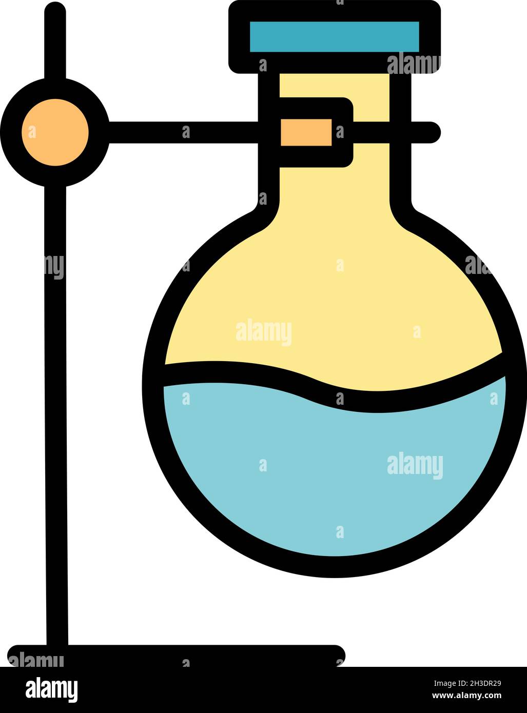 Tube test flask icon. Outline tube test flask vector icon color flat ...