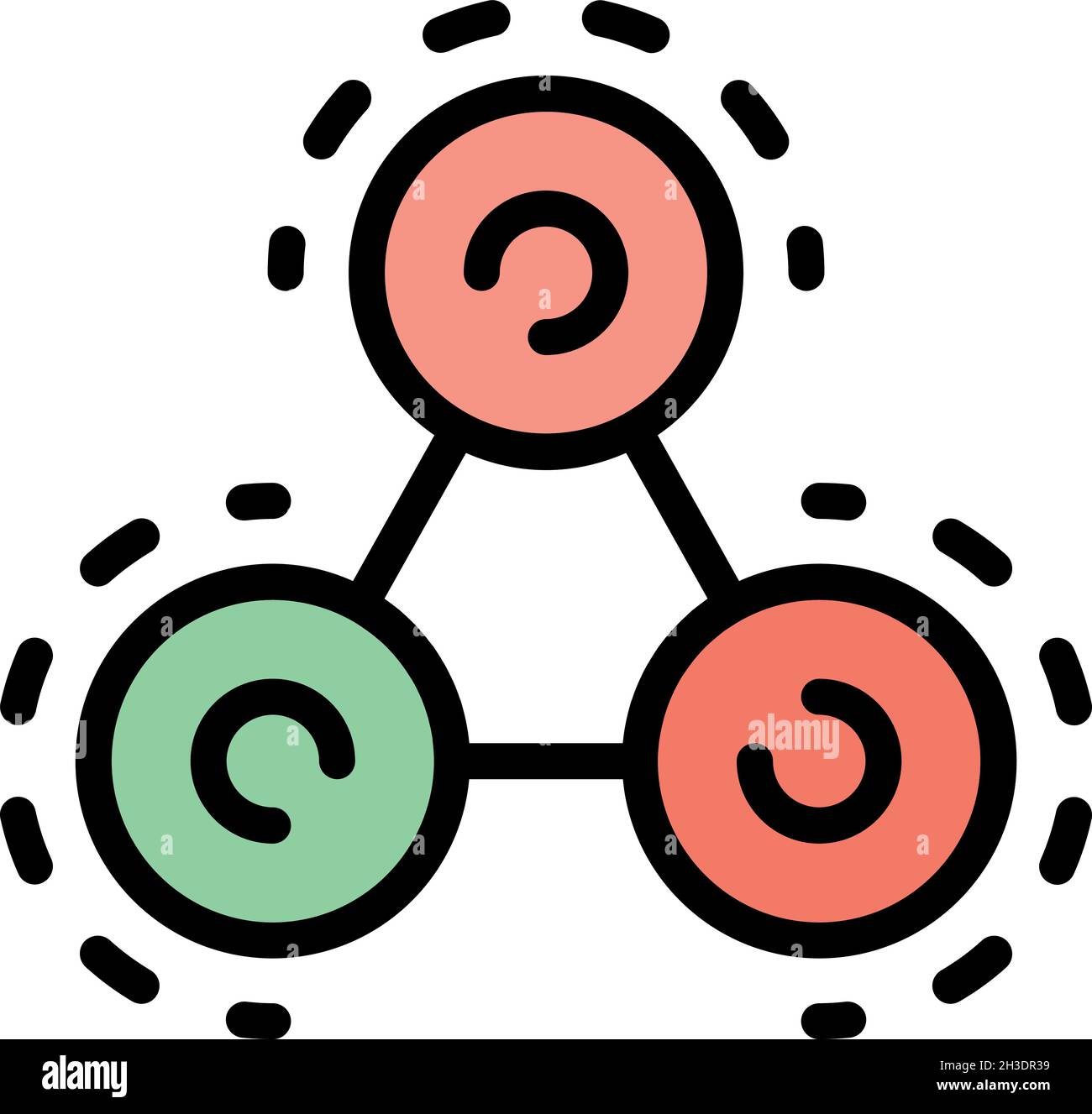 Bonding molecules icon. Outline bonding molecules vector icon color ...
