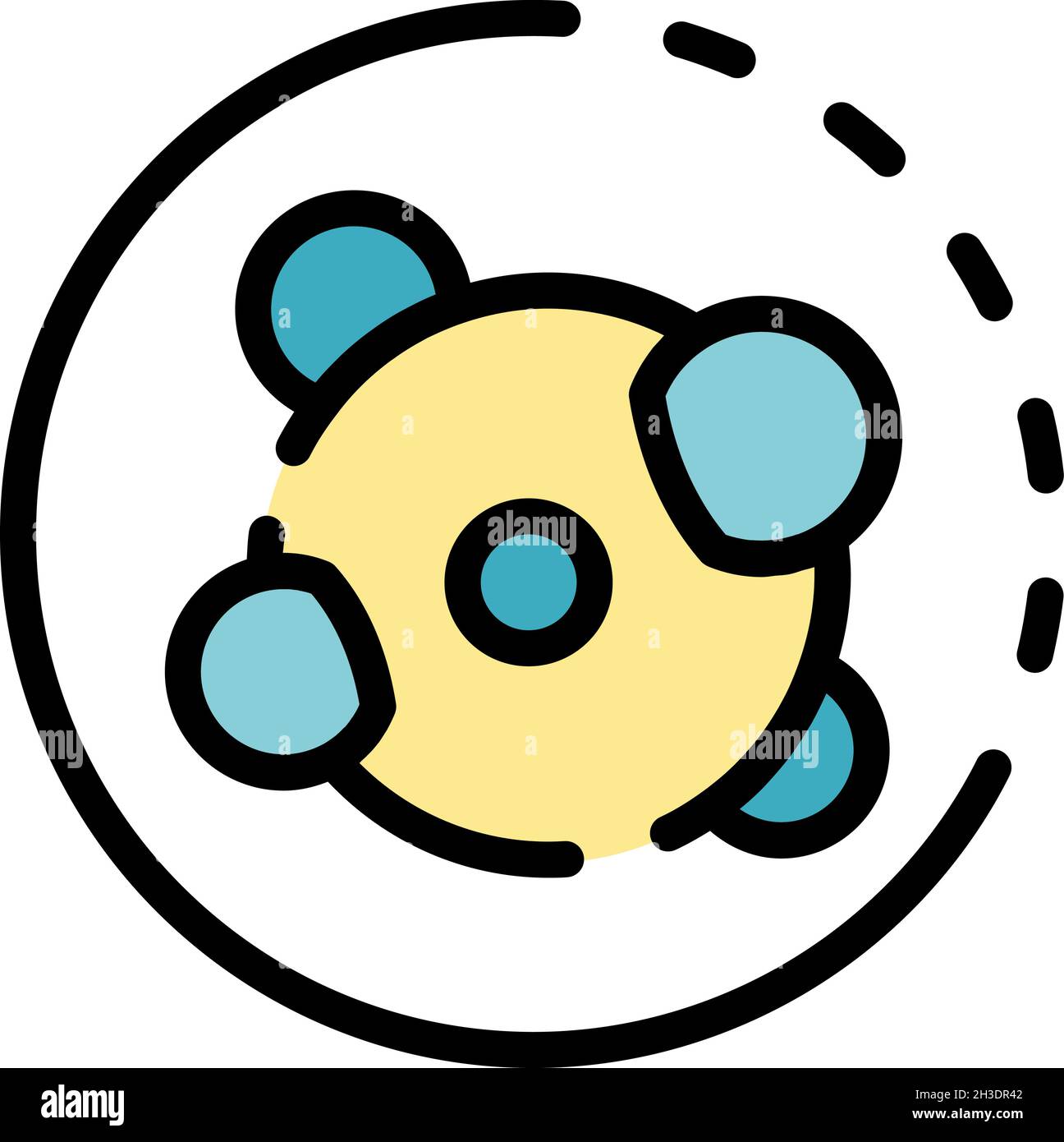 Biological molecule icon. Outline biological molecule vector icon color ...