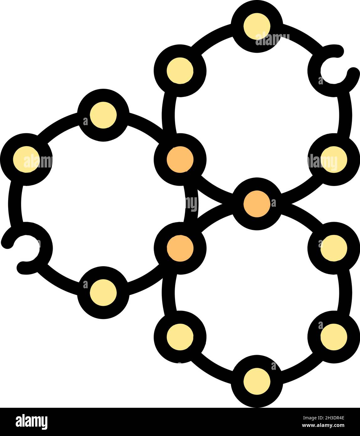 Cells structure icon. Outline cells structure vector icon color flat ...