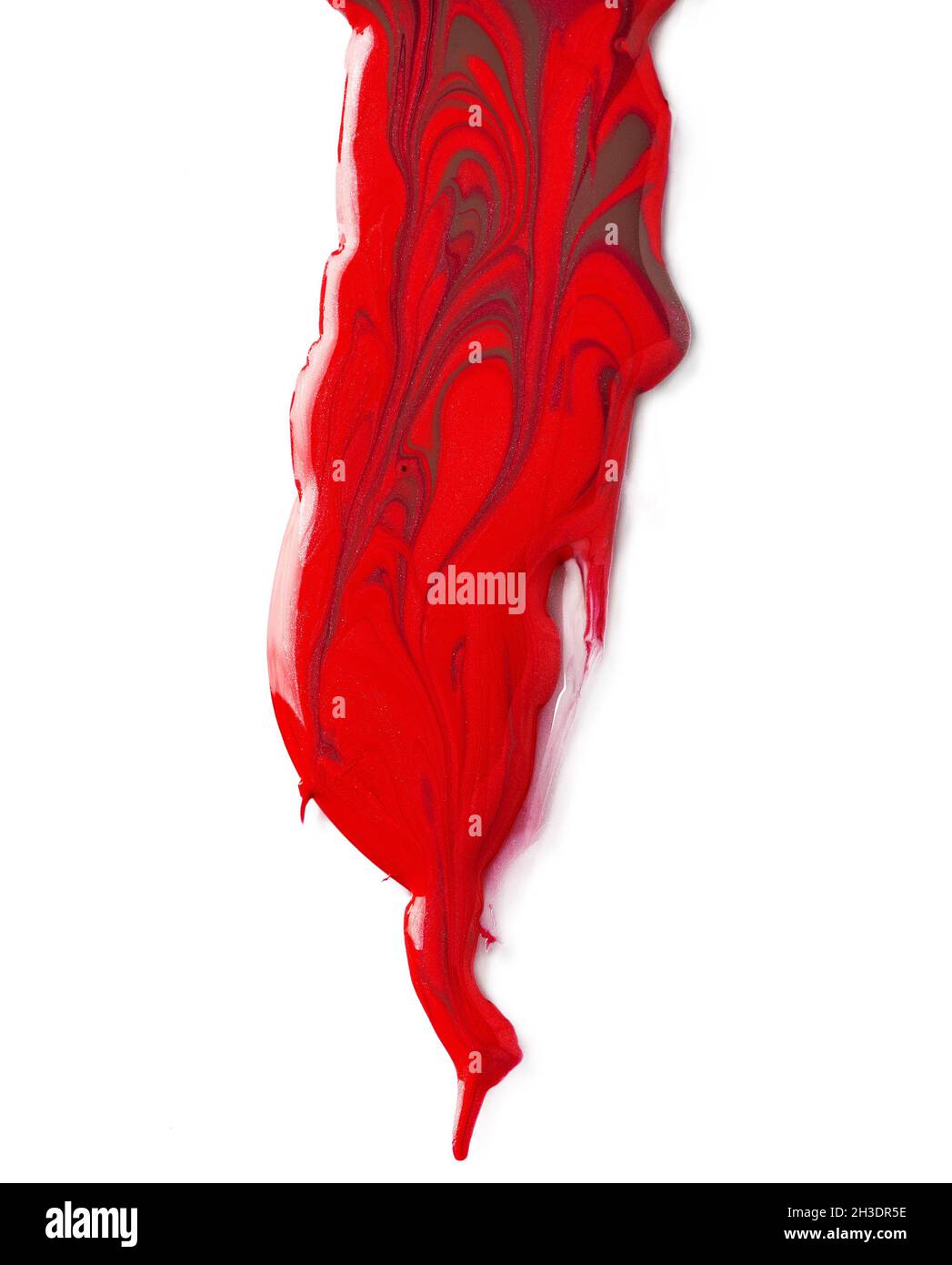 Red nail polish stains isolated on white background Stock Photo - Alamy