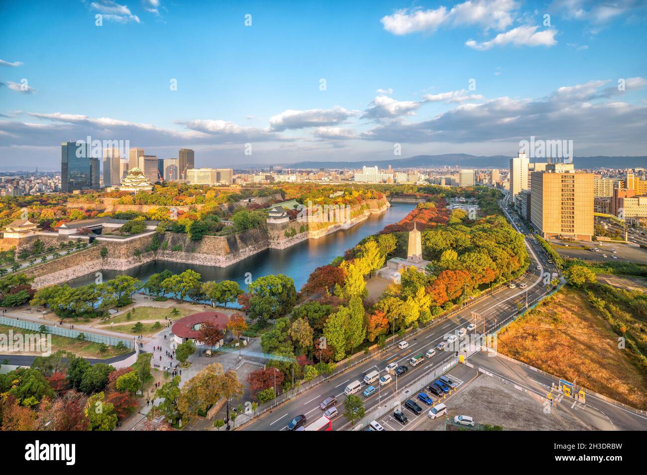 Skyline of Osaka city in Japan from top view Stock Photo - Alamy