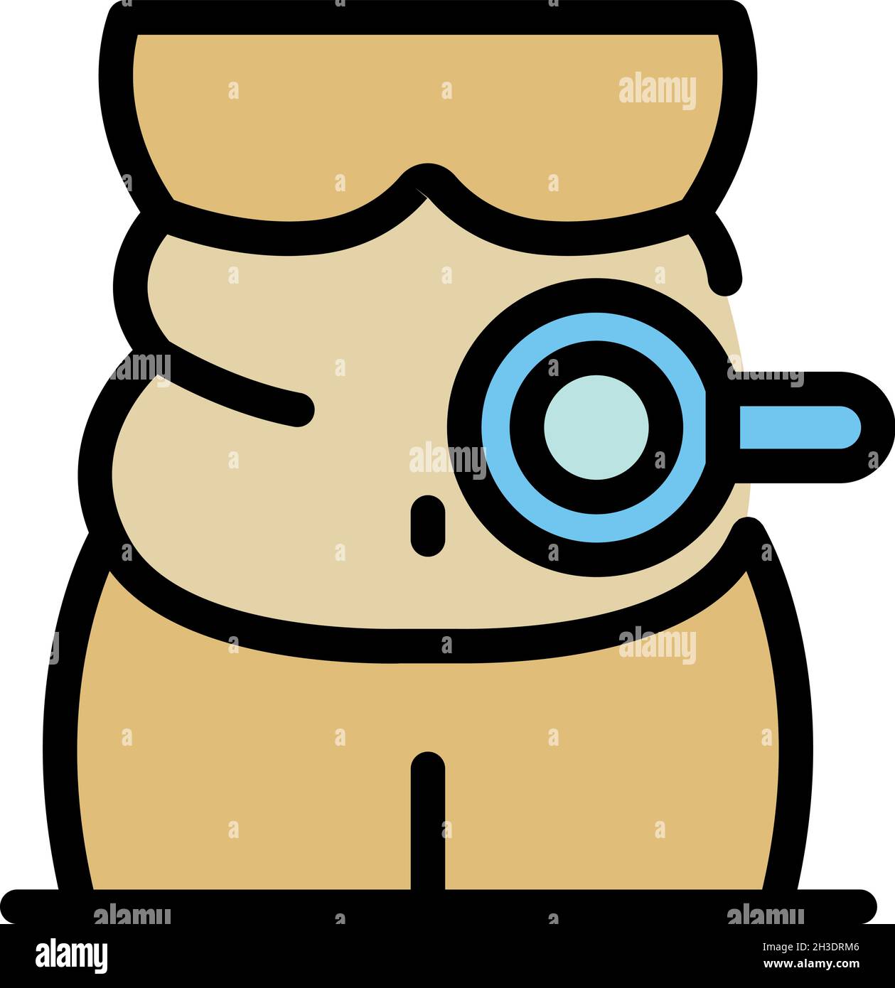 Fat body icon. Outline fat body vector icon color flat isolated Stock ...