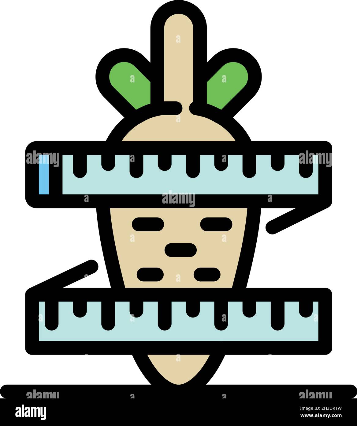 Slim carrot icon. Outline slim carrot vector icon color flat isolated ...