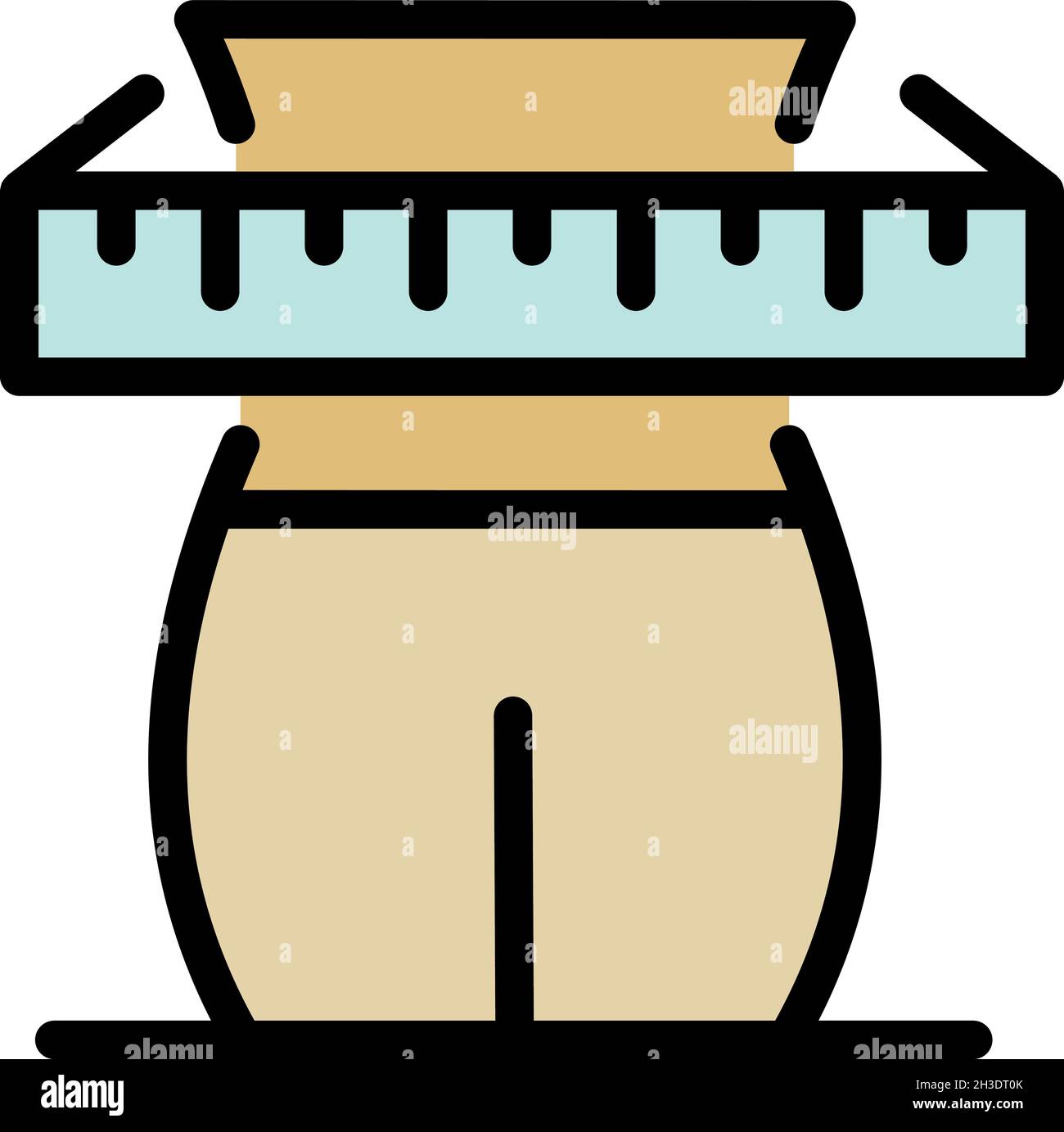 Waist size icon. Outline waist size vector icon color flat isolated ...