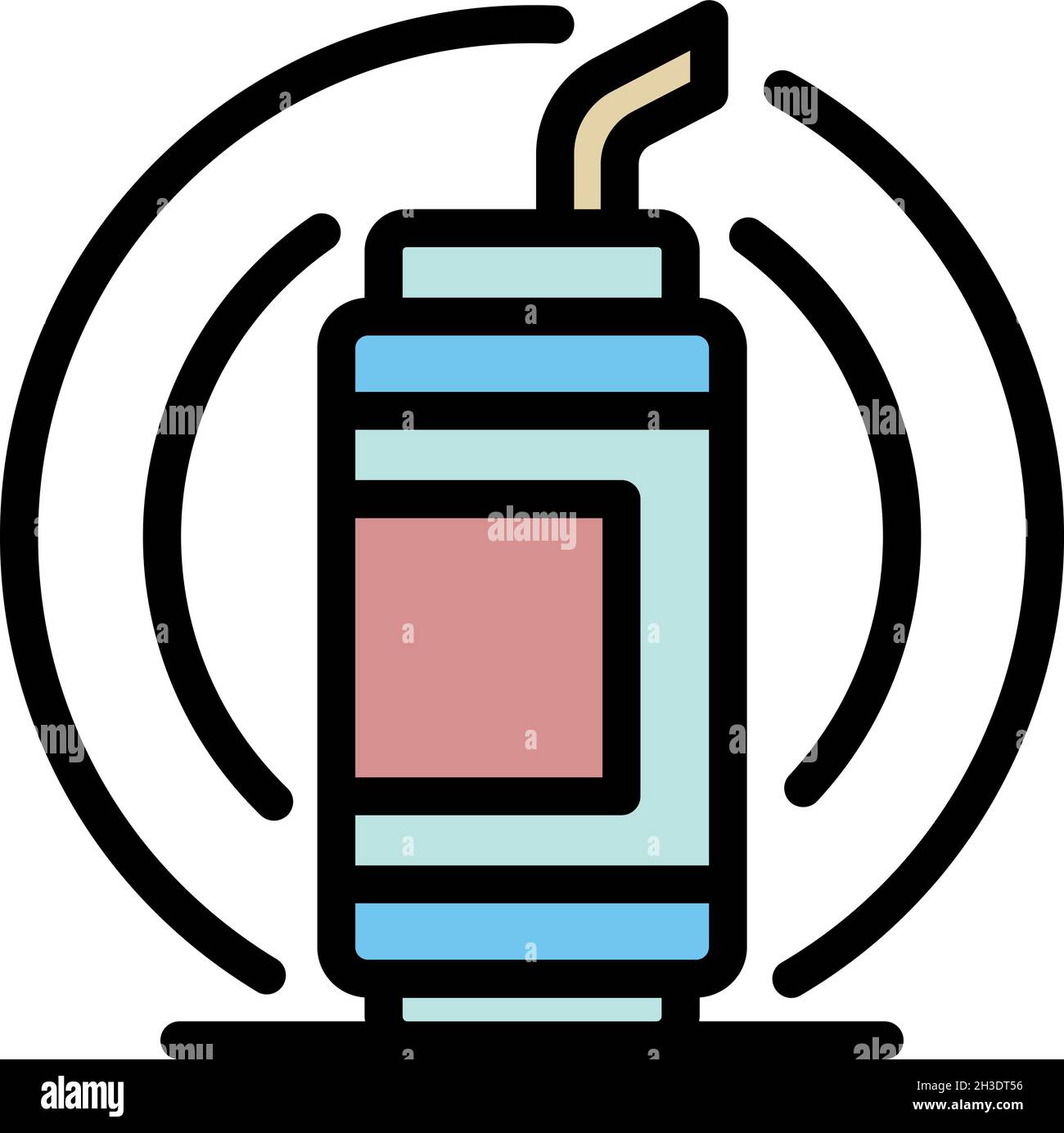 Protein shake icon. Outline protein shake vector icon color flat ...