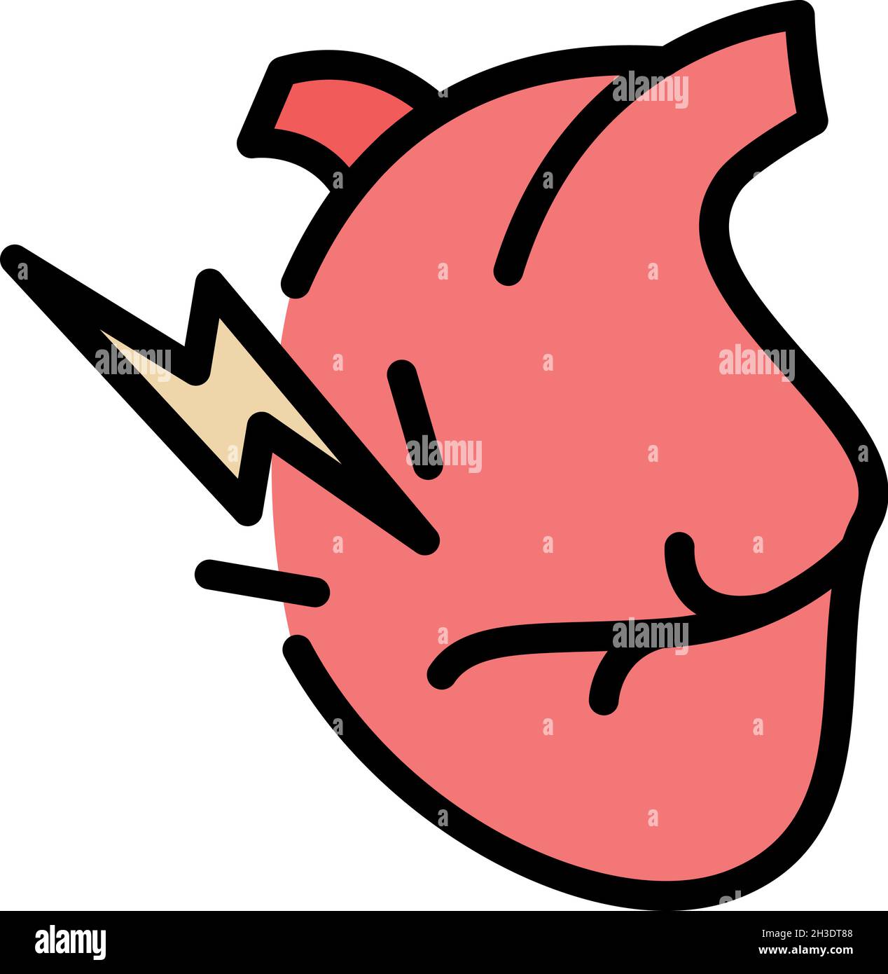 Heart attack icon. Outline heart attack vector icon color flat isolated ...