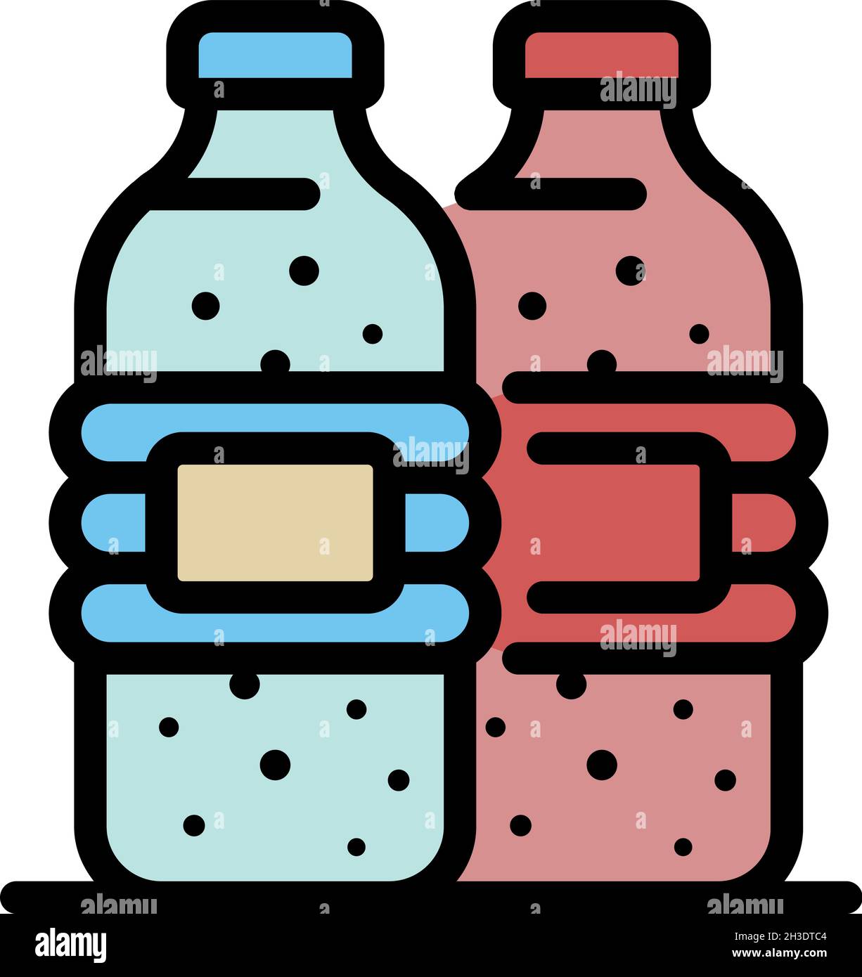 Mineral water icon. Outline mineral water vector icon color flat ...
