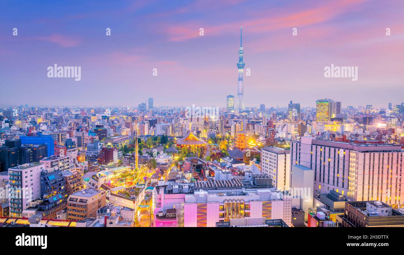 Panorama shot of Tokyo city skyline in Japan Stock Photo - Alamy