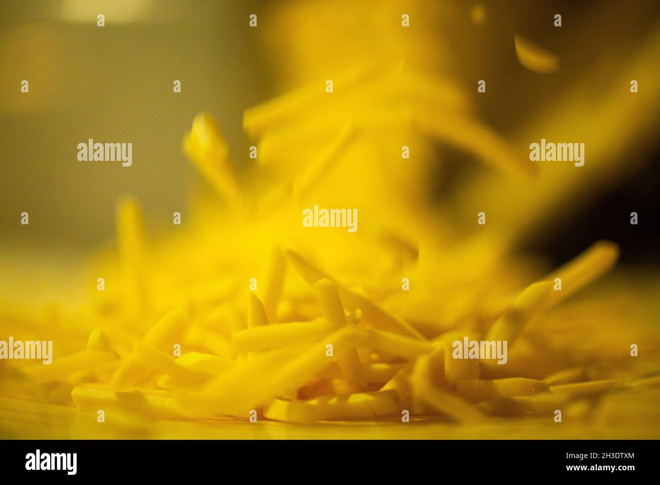 Production line of a potato factory. French fries - fast food Stock ...