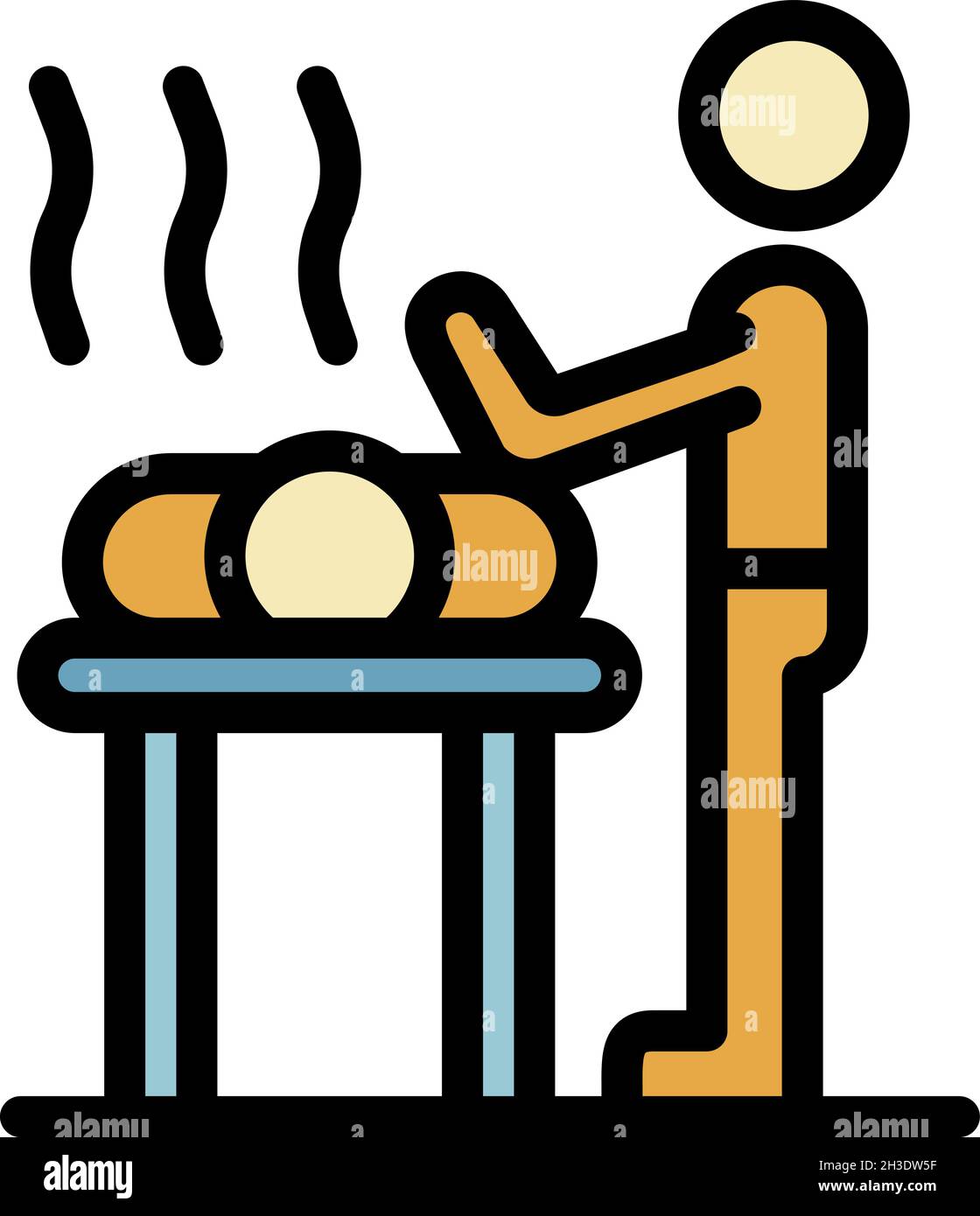 Back Massage Icon Outline Back Massage Vector Icon Color Flat Isolated Stock Vector Image And Art
