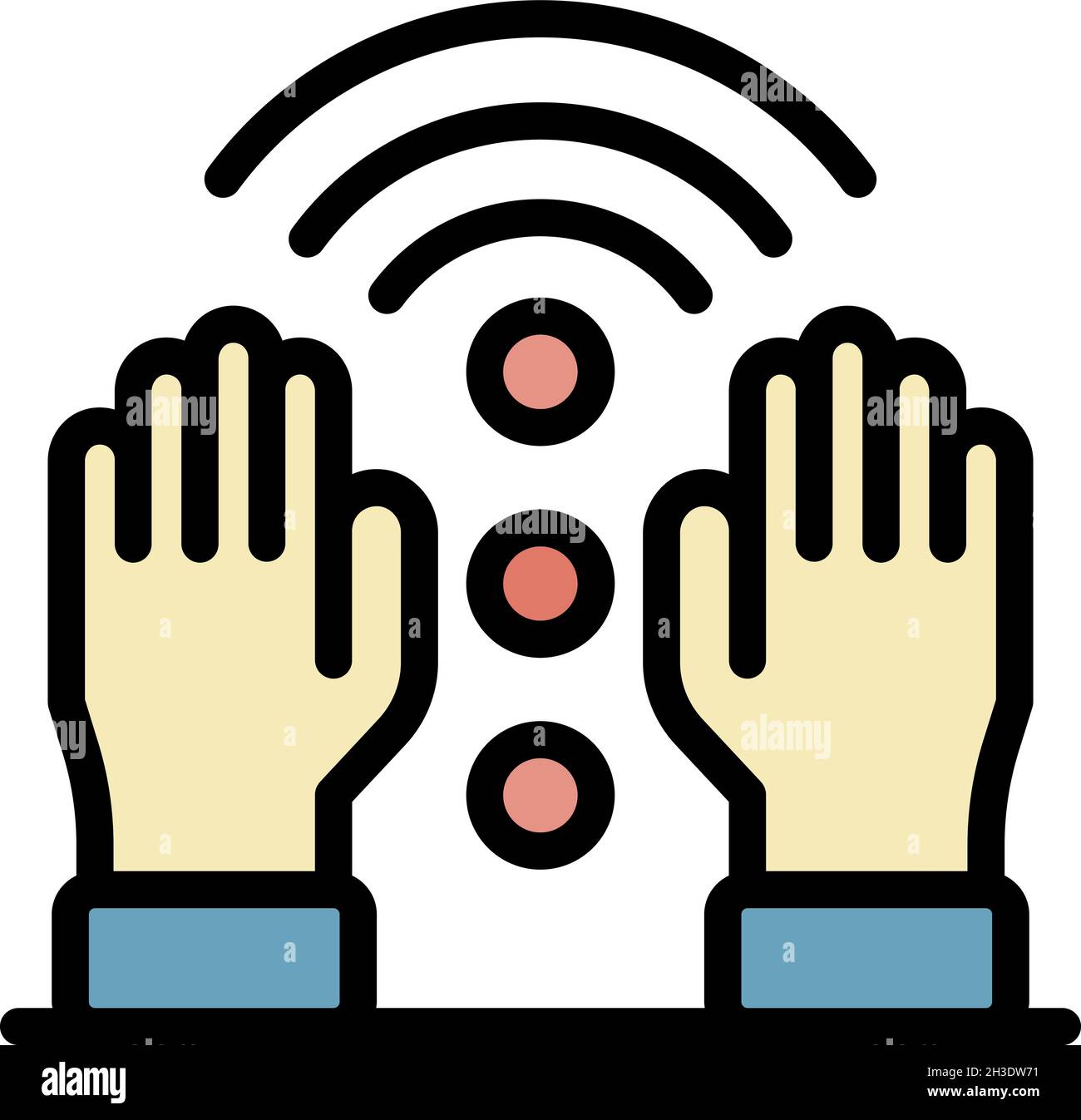 Hands of a massage therapist icon. Outline hands of a massage therapist ...