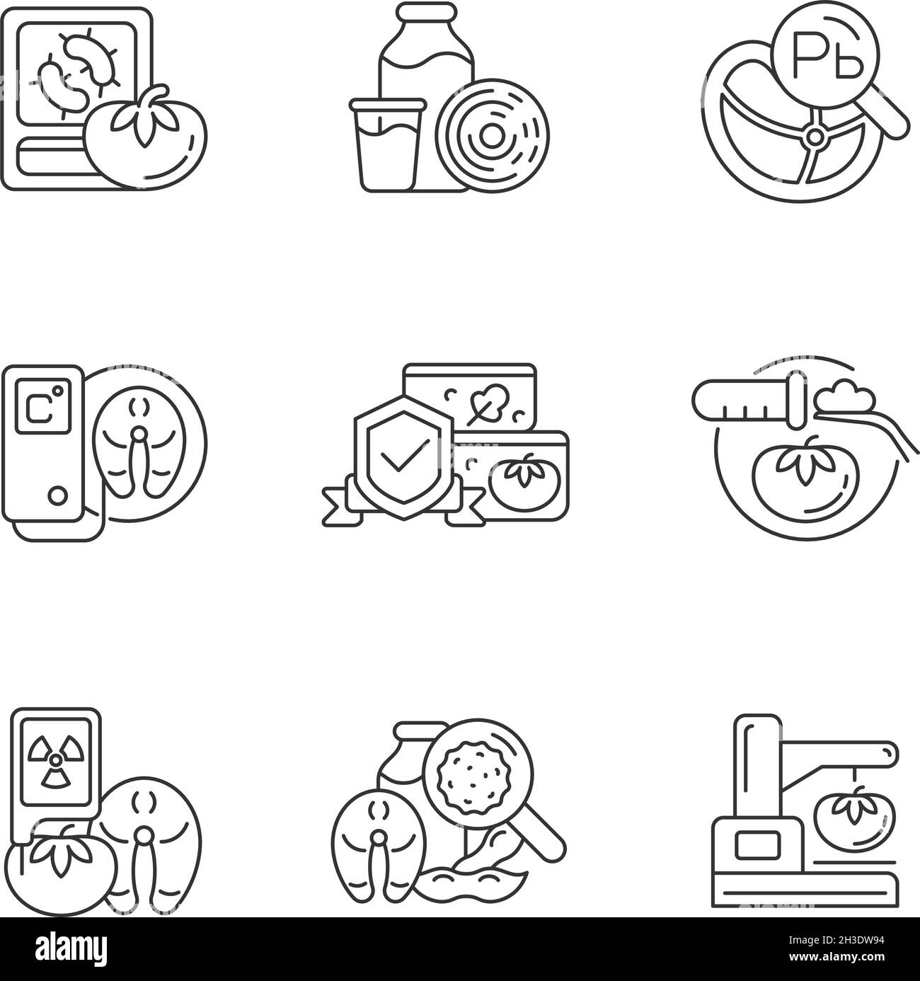 Food analysis linear icons set Stock Vector Image & Art - Alamy