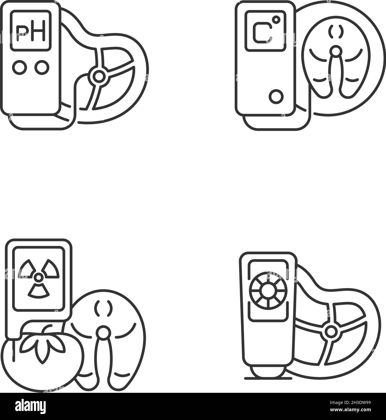 Food testing equipment linear icons set Stock Vector Image & Art - Alamy