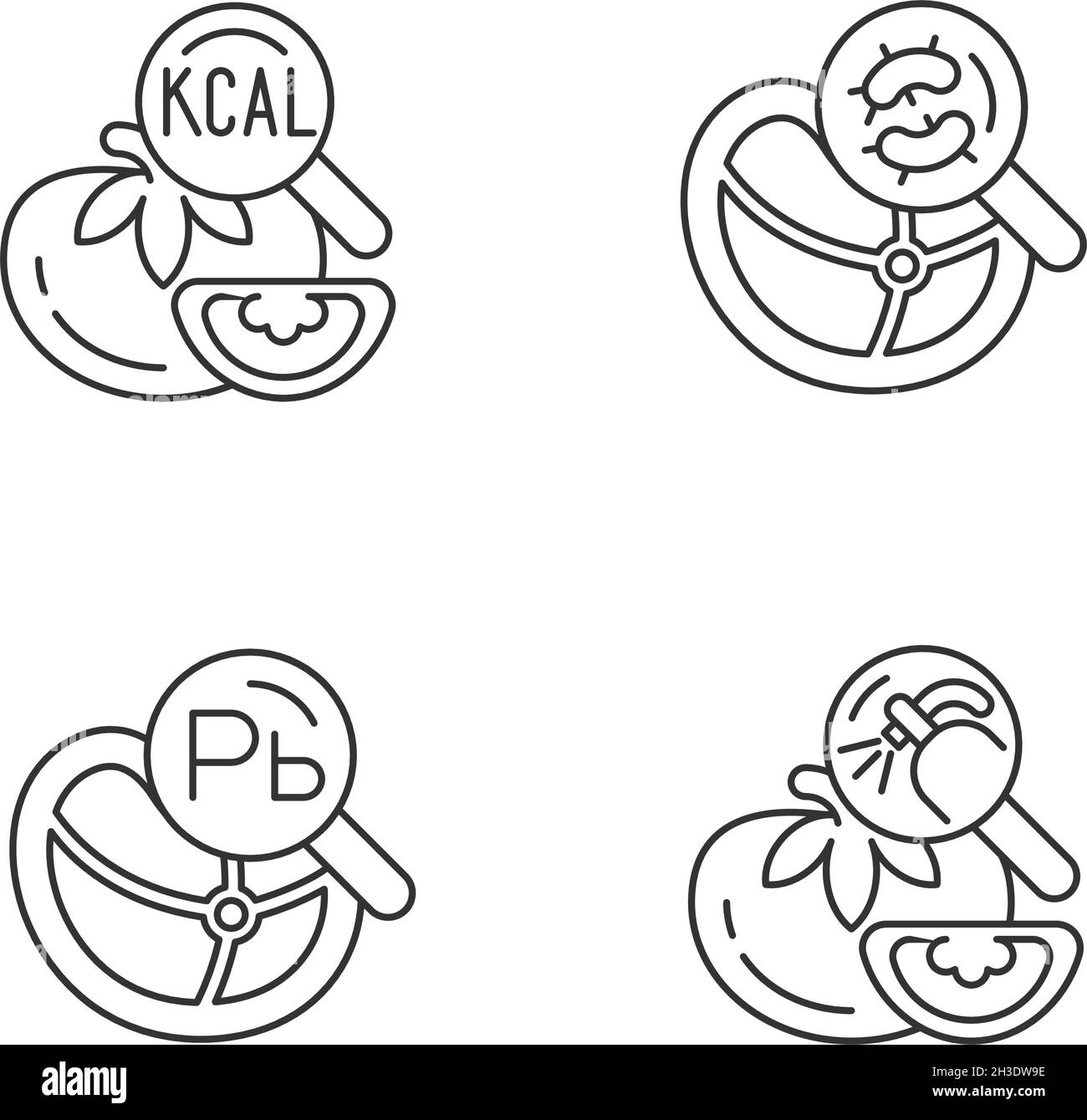 Food contaminant testing linear icons set Stock Vector Image & Art - Alamy