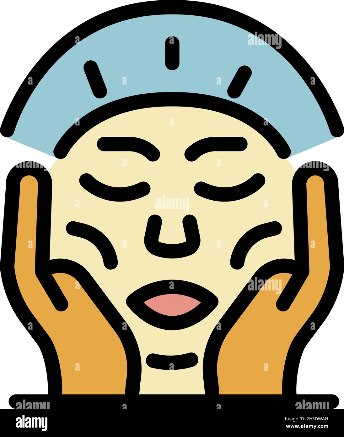 Applying cream on face icon. Outline applying cream on face vector icon ...