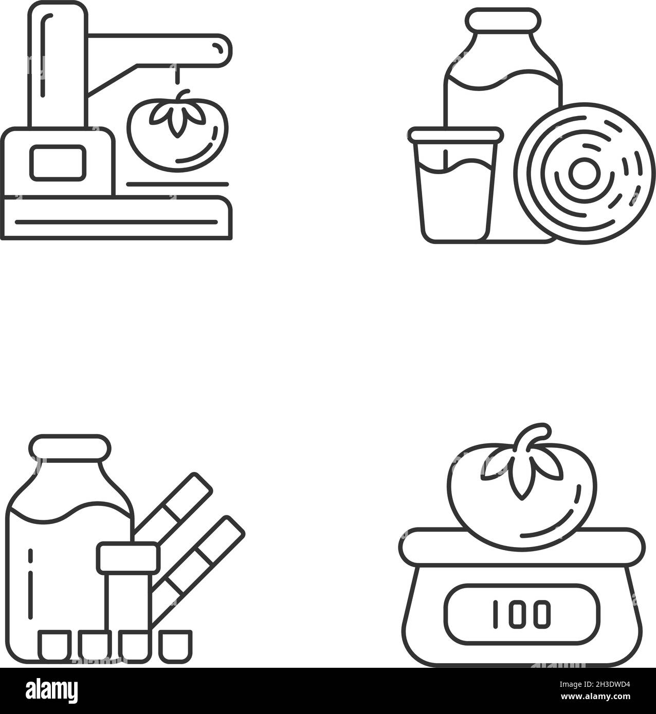 Food physical property test linear icons set Stock Vector Image & Art ...