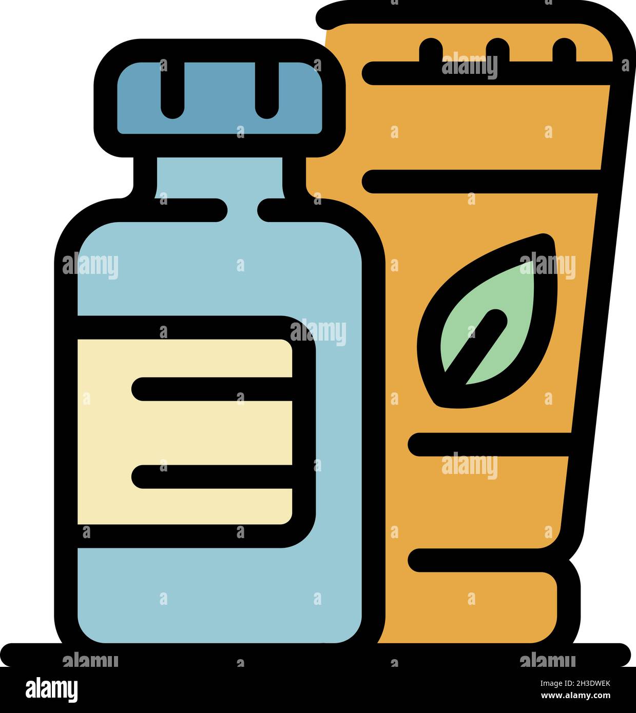 Massage oil icon. Outline massage oil vector icon color flat isolated ...