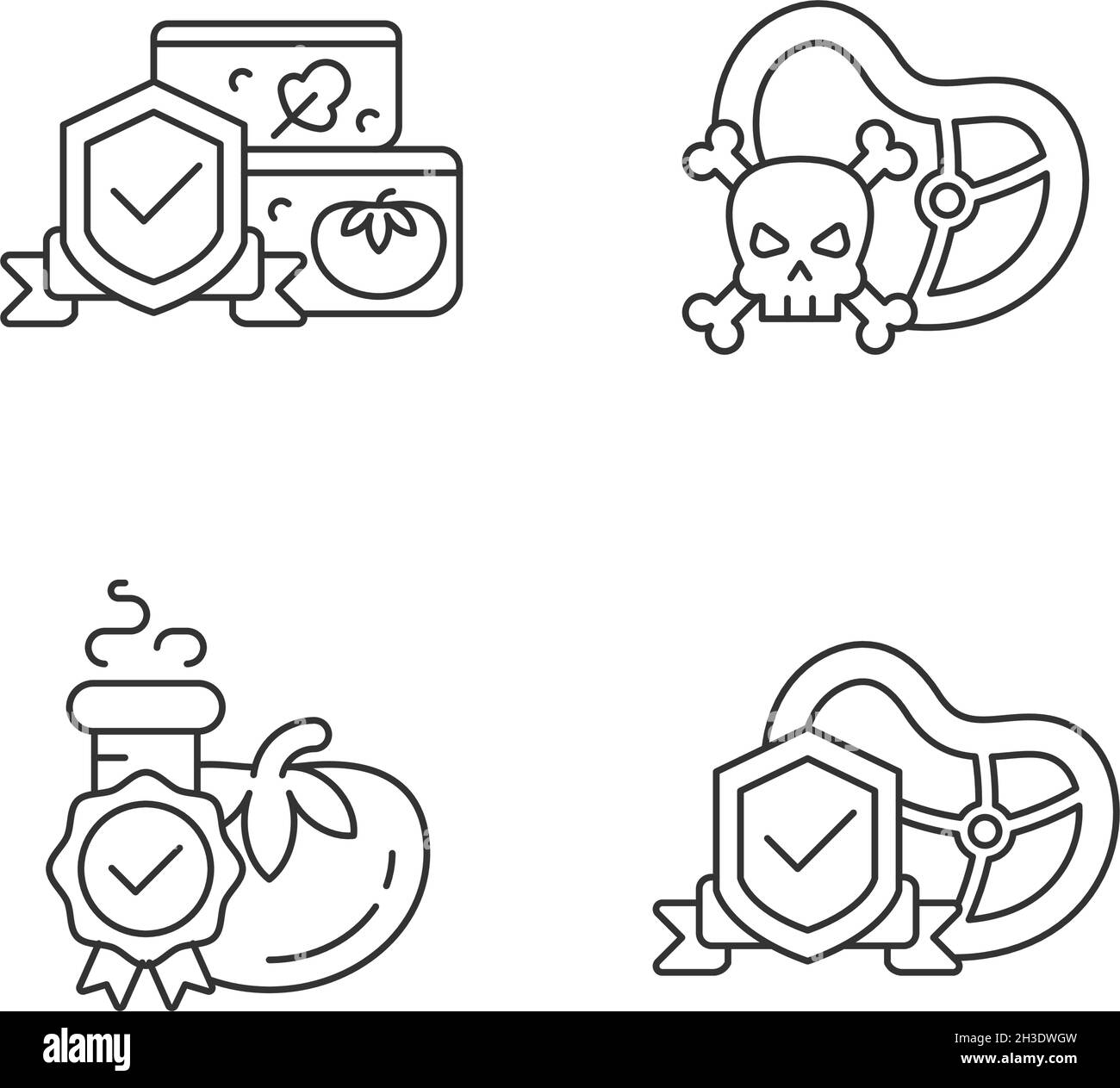 Food production certification linear icons set Stock Vector Image & Art ...